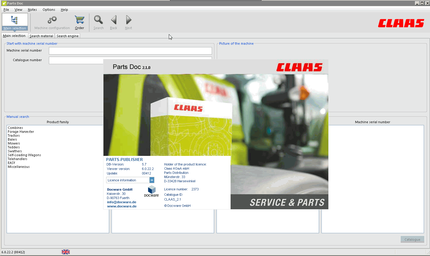 Claas Parts Doc 2.2 - Agricultural (Update 652), spare parts catalog ...